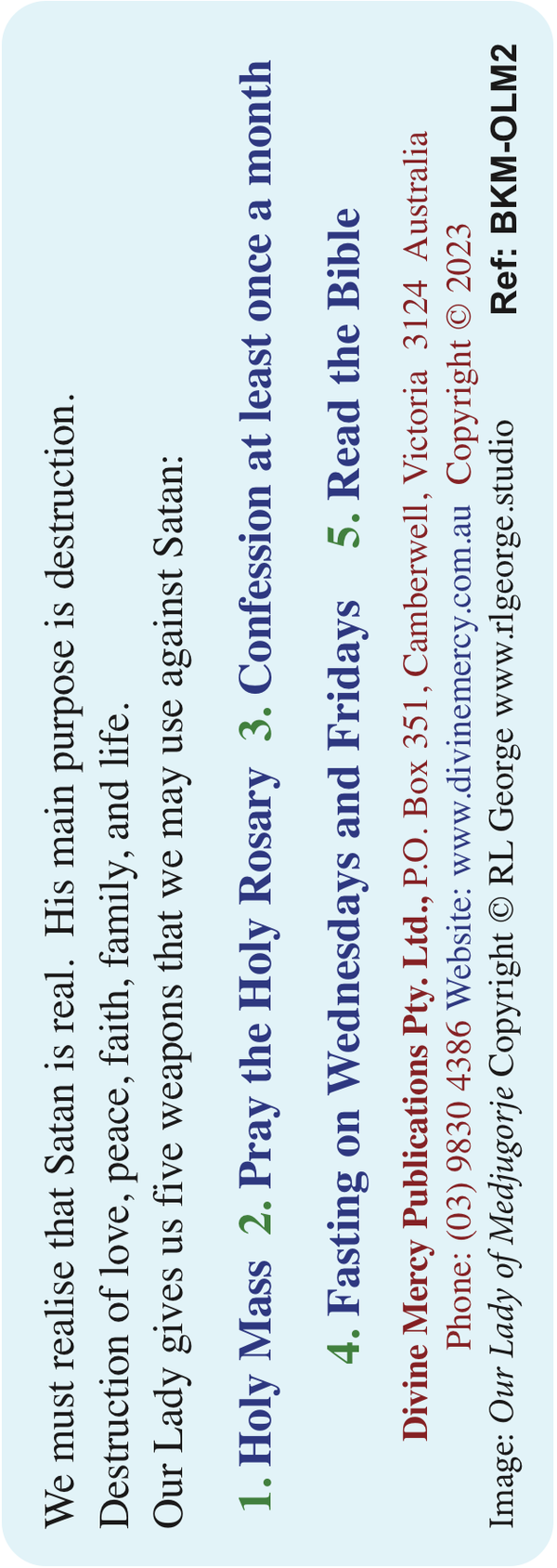 Hail Mary Bookmark (Medjugorje image) - Divine Mercy Publications Pty. Ltd.