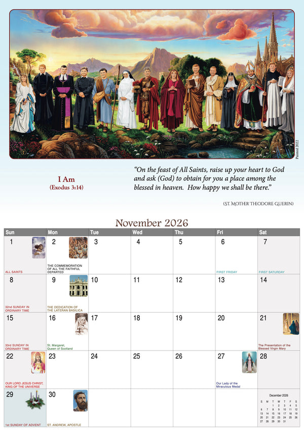 2026 'Graces & Mercy' Tommy Canning Calendar - Divine Mercy ...
