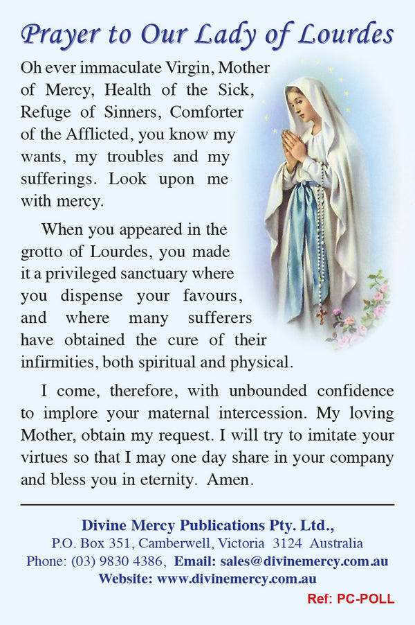 Prayer to Our Lady of Lourdes - Divine Mercy Publications Pty. Ltd.