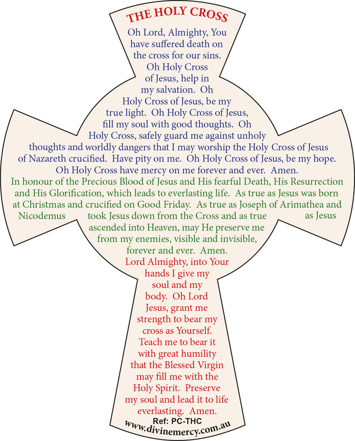 The Holy Cross Prayercard - Divine Mercy Publications Pty. Ltd.