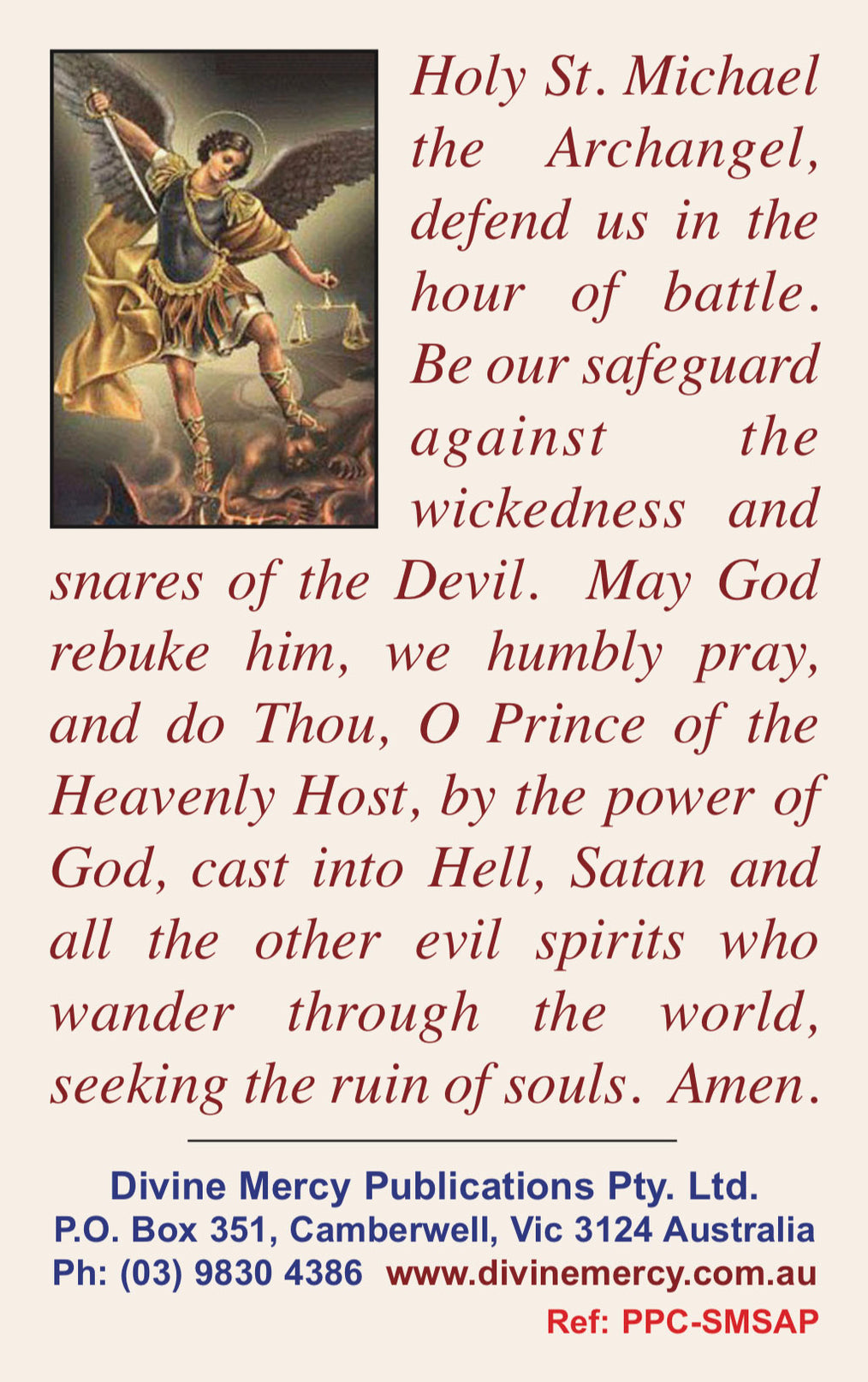 Wallet-Size Laminated Holy Cards - Divine Mercy Publications Pty. Ltd.