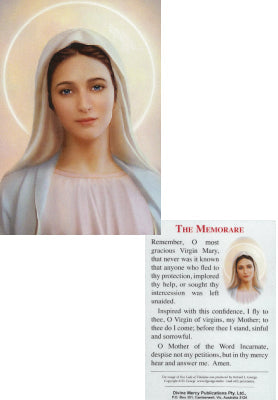 Memorarare Prayer Card - Divine Mercy Publications Pty. Ltd.